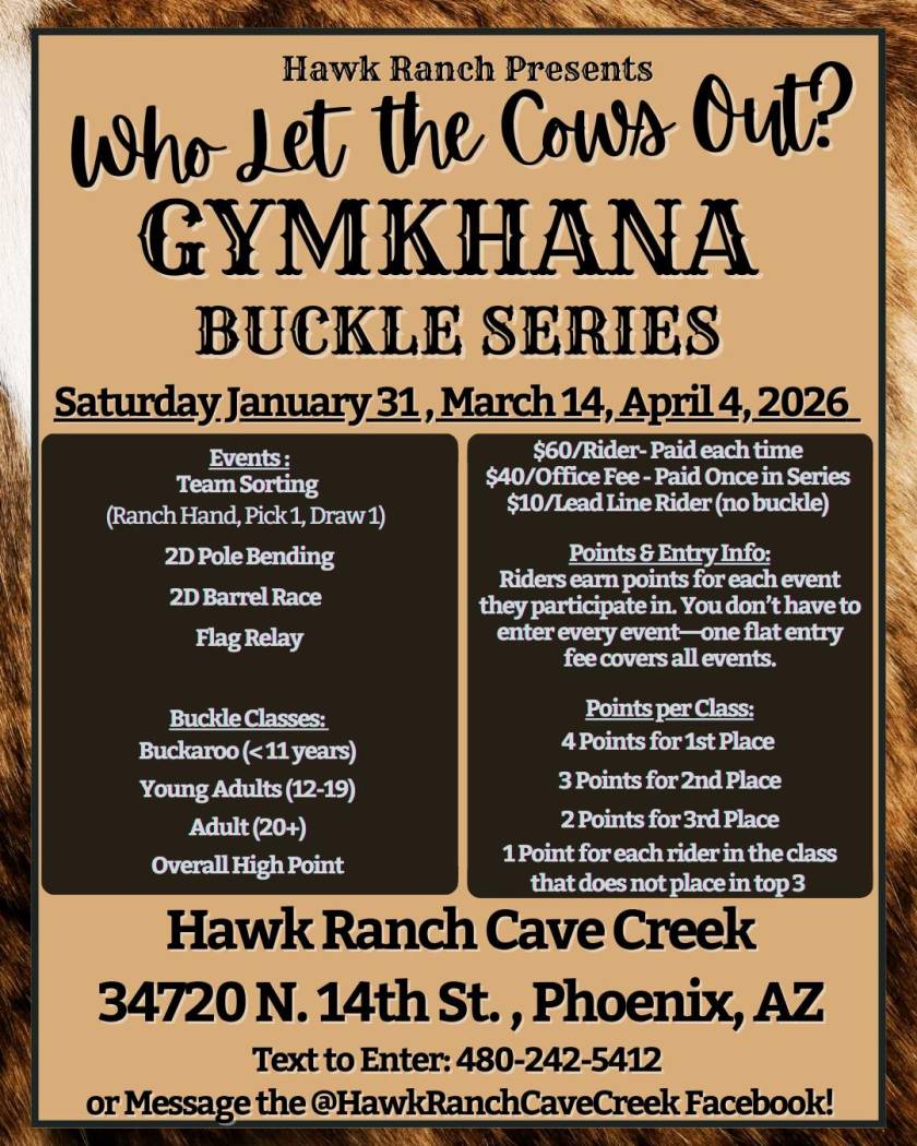Hawk Ranch Spring 2026 Gymkhana Buckle Series - 3/14/26 - Hawk Ranch ...